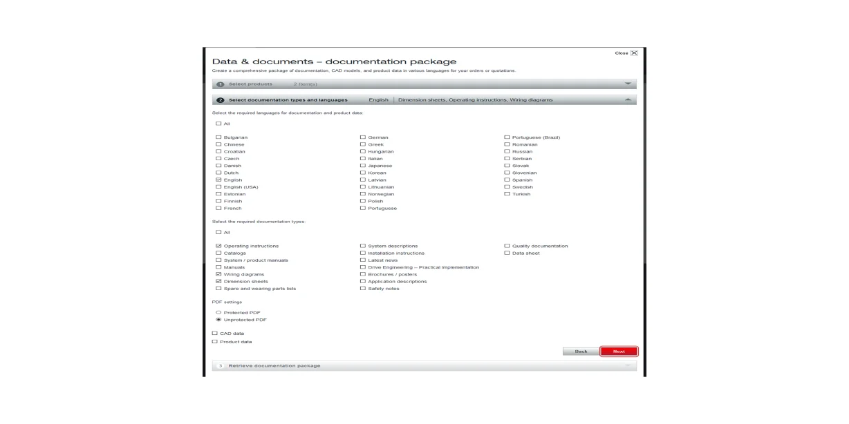Compiling documents individually | SEW-EURODRIVE